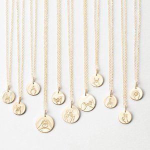 Jewelry | Whatever Sign Language Gold Charm Disc Necklace | Poshmark